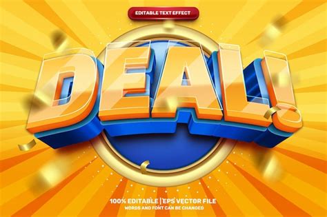 Premium Vector Super Deal Discount Promo 3d Editable Text Effect