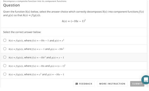 solved decompose a composite function into its component
