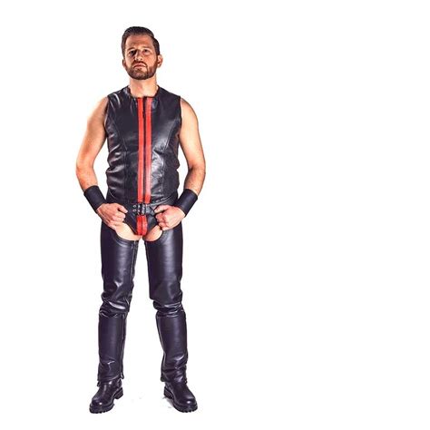 Mister B Classic Leather Chaps With Adjustable Lace Up On The Back