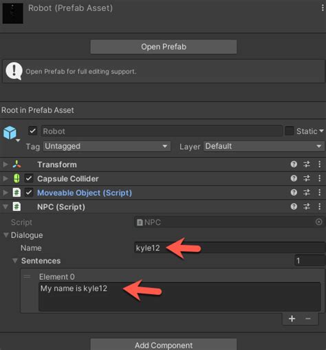 updating values in a component in instantiated gameobject in unity stack overflow