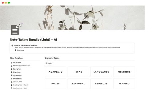 Notion Note Taking Bundle Ai