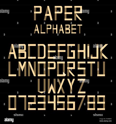 Paper Alphabet In Origami Style Letters And Numbers Folded From Paper