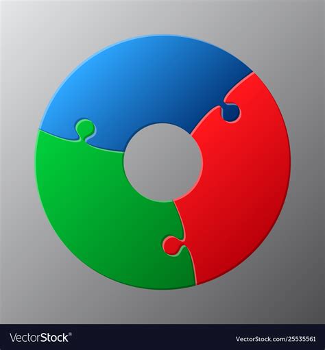 Three Pieces Jigsaw Puzzle Circles Diagram Graphic