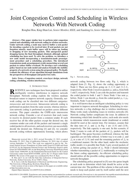 pdf joint congestion control and scheduling in wireless networks with network coding