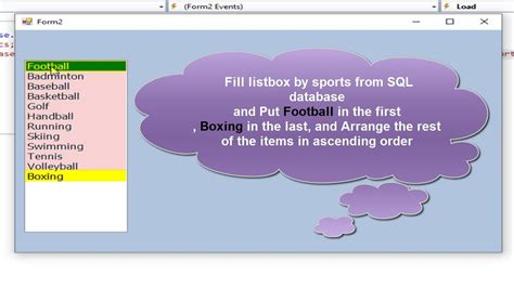 how to fill listbox from sql database and use order by case to arrange items youtube