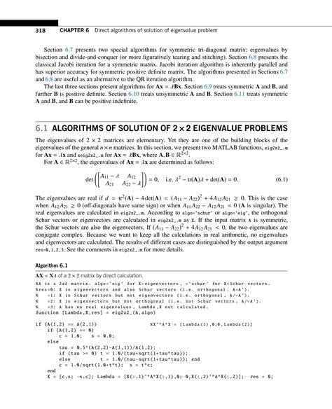 solution chapter 6 direct algorithms of solution of eigenvalue problem 2016 matrix algorithms