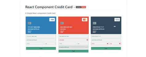 React Credit Card Payment Components Library Onaircode