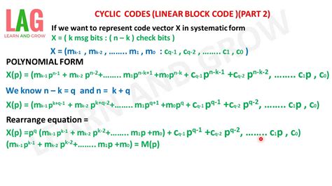 cyclic codes linear block code part 2 हिन्दी youtube
