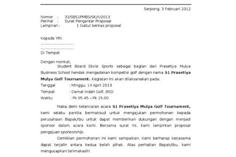 Contoh Surat Kerjasama Sponsorship Yang Baik Dan Benar
