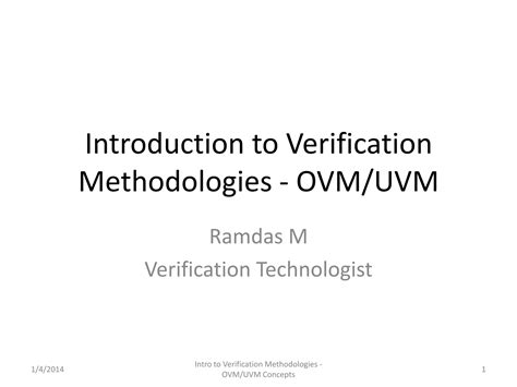 systemverilog based ovm and uvm verification methodologies ppt
