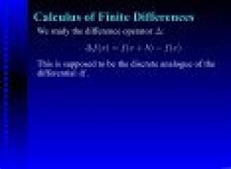 calculus of finite differences edisk