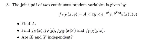 solved 3 the joint pdf of two continuous random variables