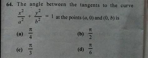 angle between the tangent to the curve y x 2 5x 6 at the points 2 0 and 3 0 is
