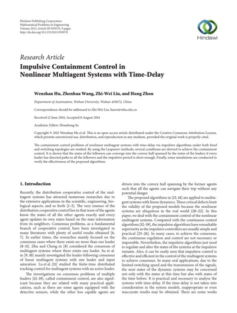 pdf impulsive containment control in nonlinear multiagent systems with time delay