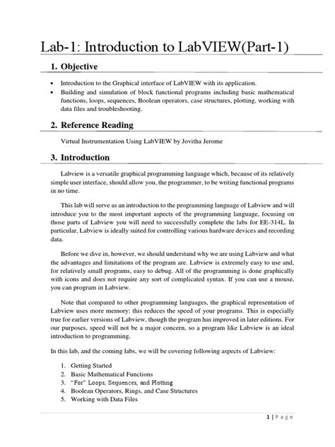 lab 1 introduction to labview part 1 1 objective pdf computer program programming
