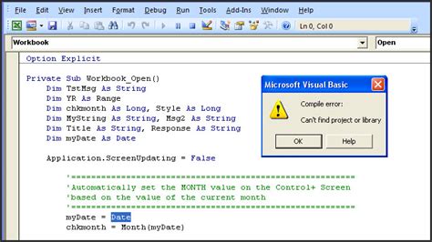 Solved Vba Compile Error Experts Exchange
