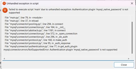 Sql Pyinstaller Exe Mysql Connector Errors NotSupportedError