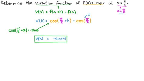 question video ﻿determining the variation function of the cosine function nagwa