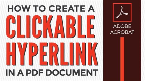 how to create a clickable hyperlink in a pdf document with adobe acrobat youtube