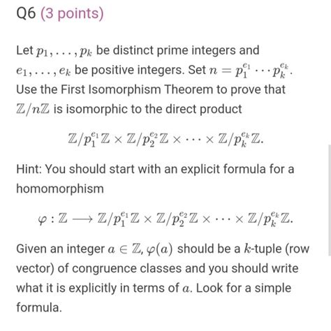 solved q6 3 points let p1 pk be distinct prime