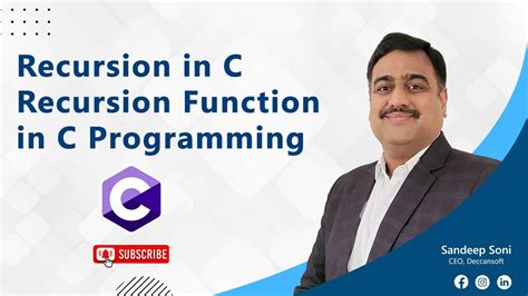 c language tutorial recursion in c recursion function in c programming by sandeep soni youtube