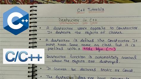 what is destructor explain with syntax c object oriented programming tutorial in hindi 62