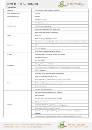 Huawei S3700 28tp Si Ac Brochure Datasheet Pdf