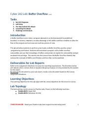 Cyber 262 Lab Buffer Overflow 1 Docx Cyber 262 Lab Buffer Overflow V