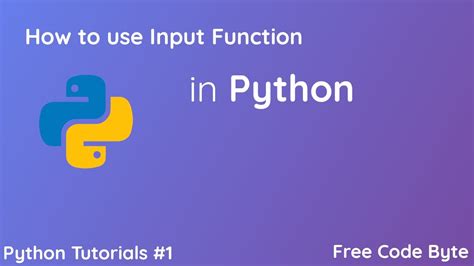 How To Use Input Function In Python Free Code Byte Youtube