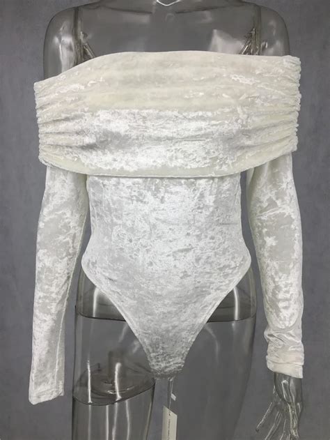 Sexy Revealing Velvet Bimbo Bodysuit Full Sleeve For Crossdressers And Shemales Best Crossdress
