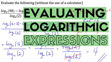 logarithms using log laws to evaluate expressions youtube