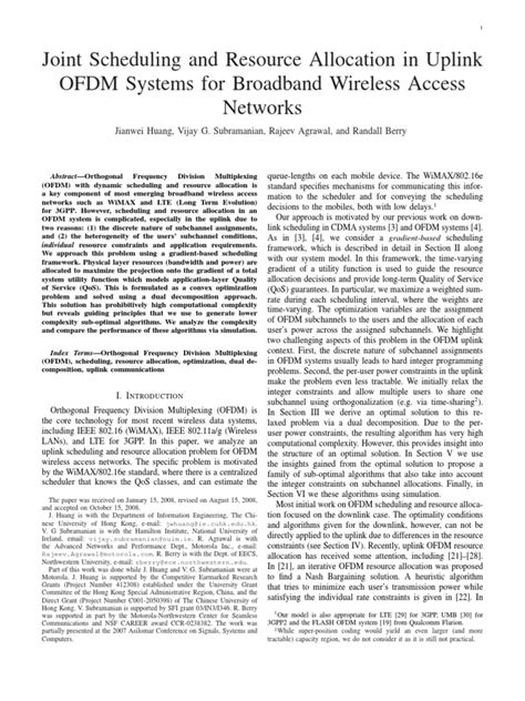 joint scheduling and resource allocation in uplink ofdm systems for broadband wireless access