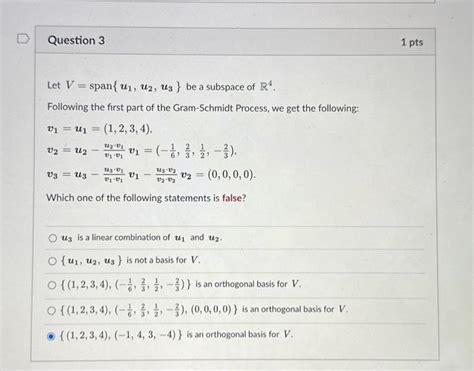 solved let v span{u1 u2 u3} be a subspace of r4 following