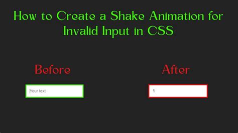 How To Create A Shake Animation For Invalid Input In CSS Javascript