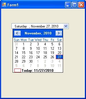 Datetimepicker And Month Calendar Using C