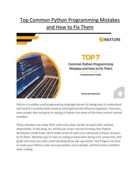 PPT Top Common Python Programming Mistakes And How To Fix Them