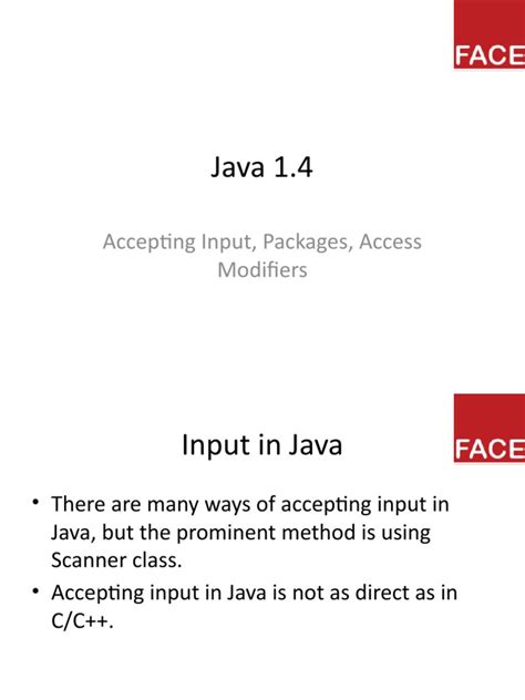 java 1 4 accepting input packages access modifiers pdf class computer programming