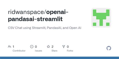 Github Ridwanspaceopenai Pandasai Streamlit Csv Chat Using Streamlit Pandasai And Open Ai
