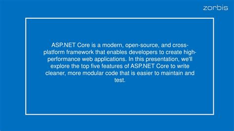 PPT 5 Best Asp Net Core Features To Know And Employ In 2024