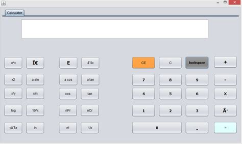 simple calculator program in java using jframe