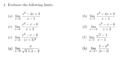 evaluate the following limits sabrinahenrik