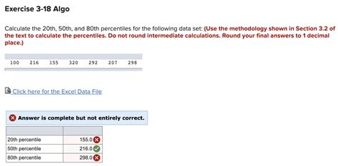 solved exercise 3 18 algo calculate the 20th 50th and 80th