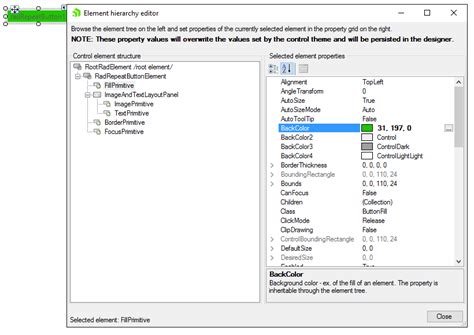 accessing and customizing elements ui for winforms documentation telerik ui for winforms