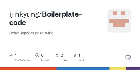 GitHub Ijinkyung Boilerplate Code React TypeScript Tailwind