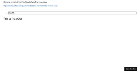 Event Handler In React Codesandbox