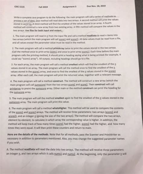 solved cisc 1115 fall 2019 assignments due nov 18 2019