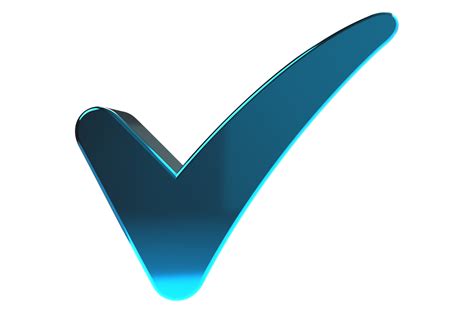 3d render marca de verificación símbolo icono azul transparente png