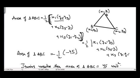 how to find area of triangle if vertices of triangle are given to us youtube