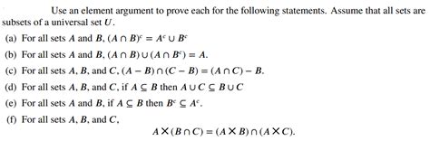 solved use an element argument to prove each for the