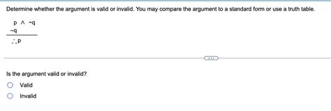 solved determine whether the argument is valid or invalid